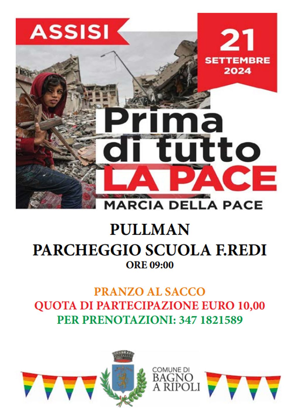Marcia per la Pace ad Assisi: un pullman da Bagno a Ripoli