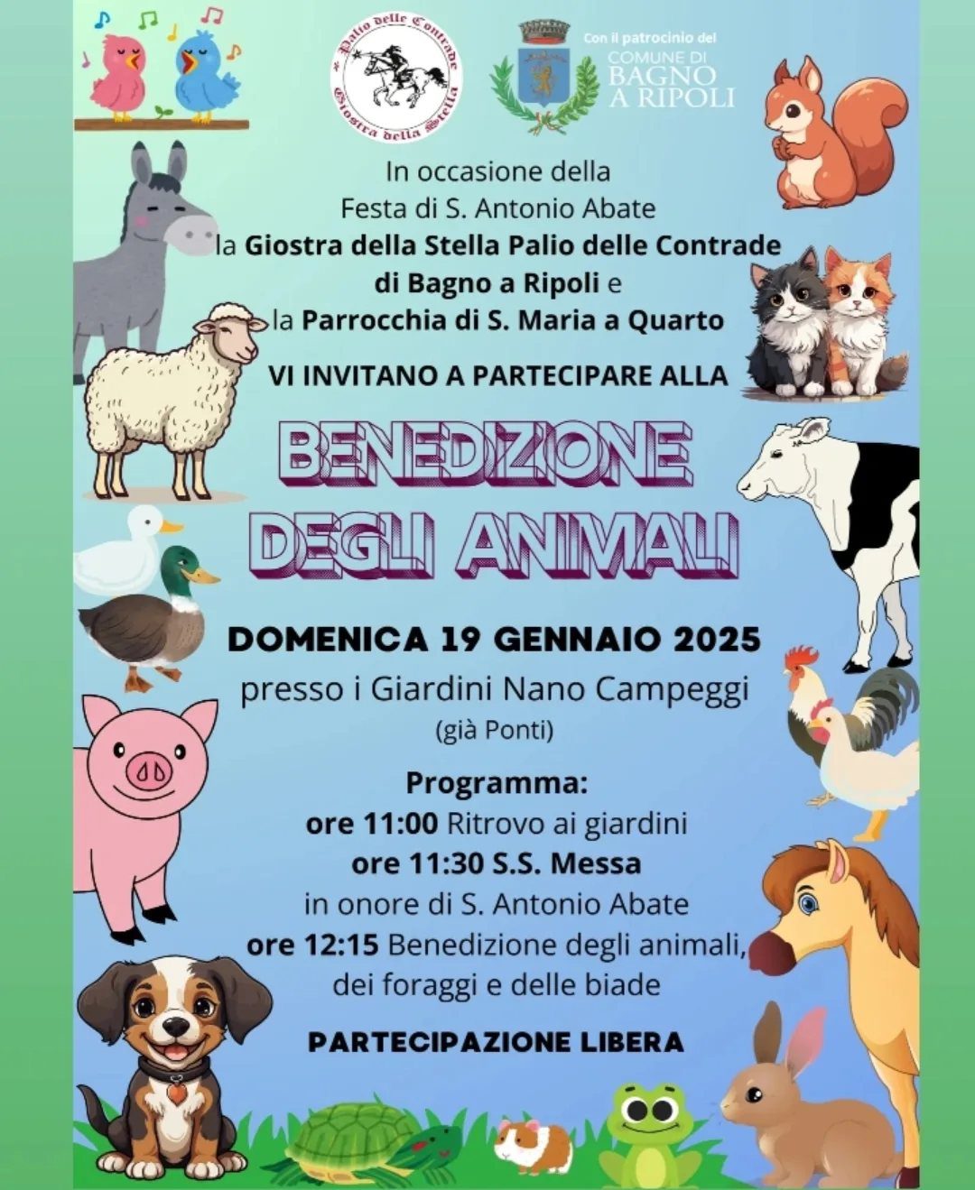 Festa di Sant’Antonio, torna la benedizione degli animali