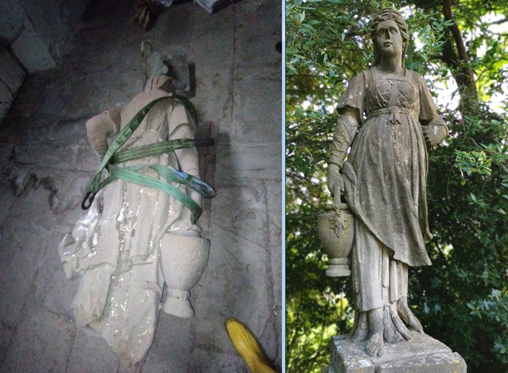 Abbattuta dal maltempo la statua di Mondeggi: sarà restaurata